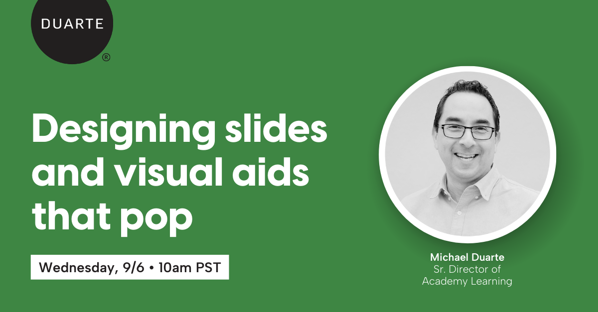 Webinar registration: Designing Slides and Visual Aids that Pop